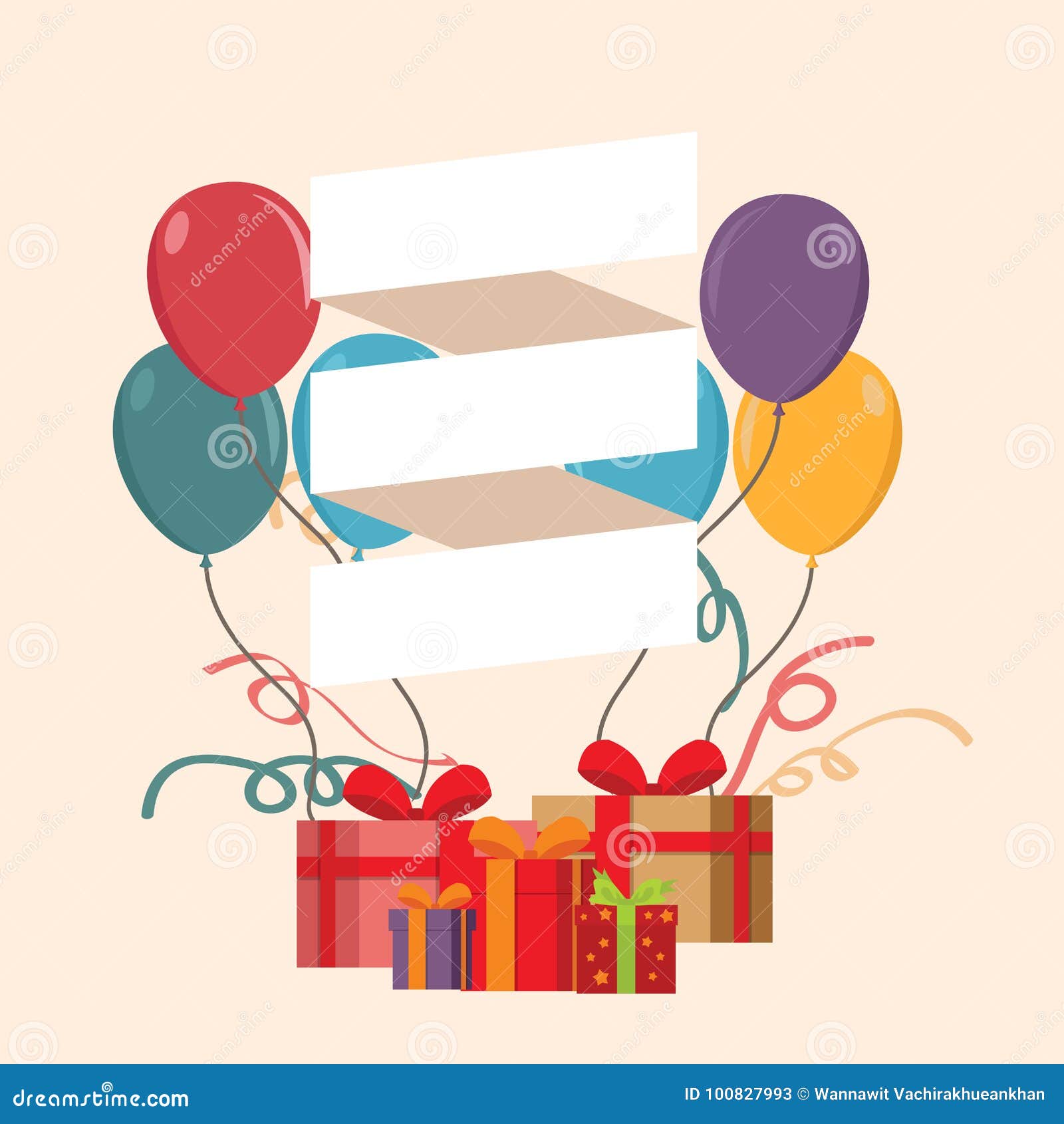 Birthday gift background stock vector. Illustration of happy - 100827993