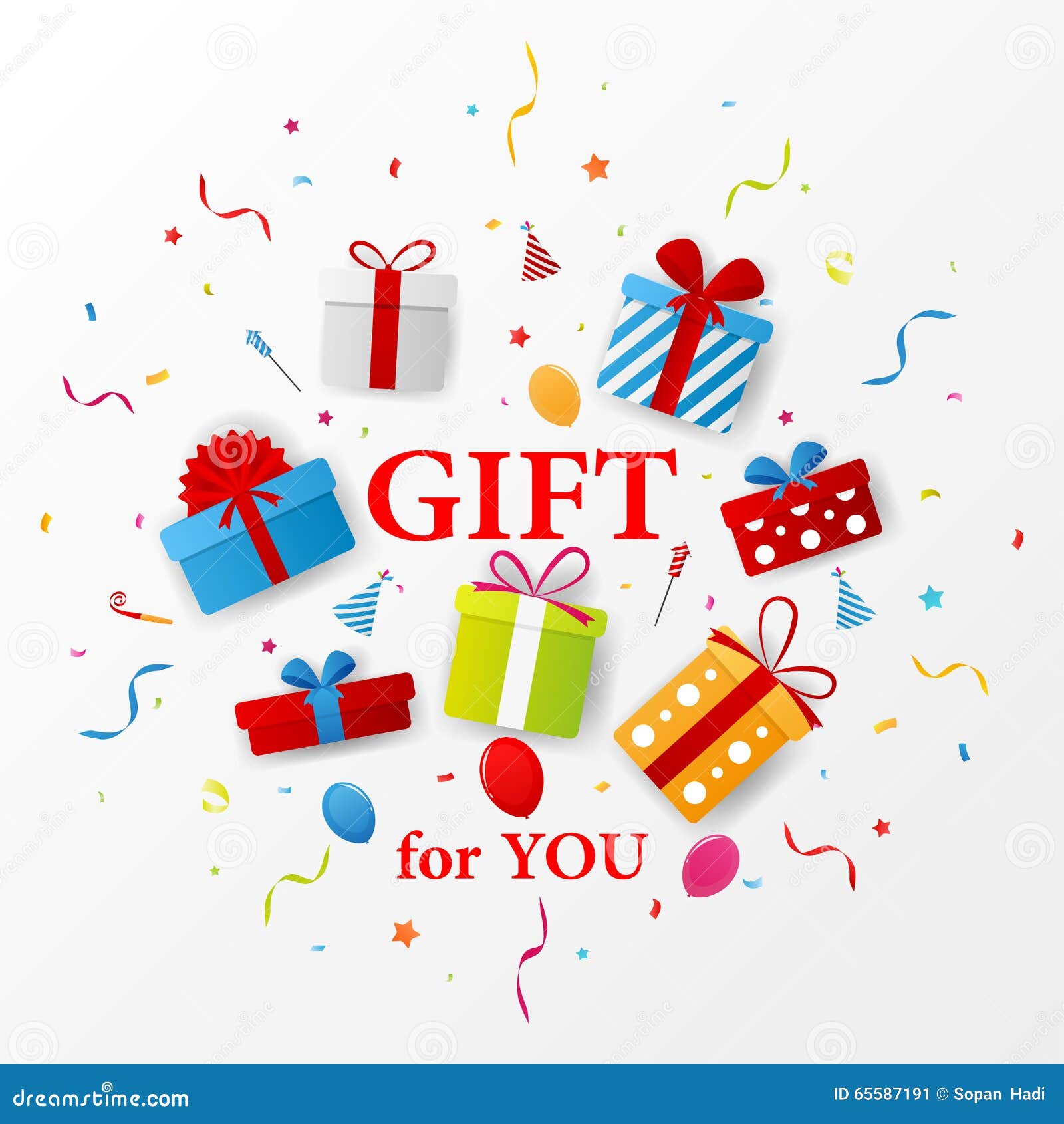 Birthday Gift Celebration with Red Ribbon Stock Vector - Illustration ...