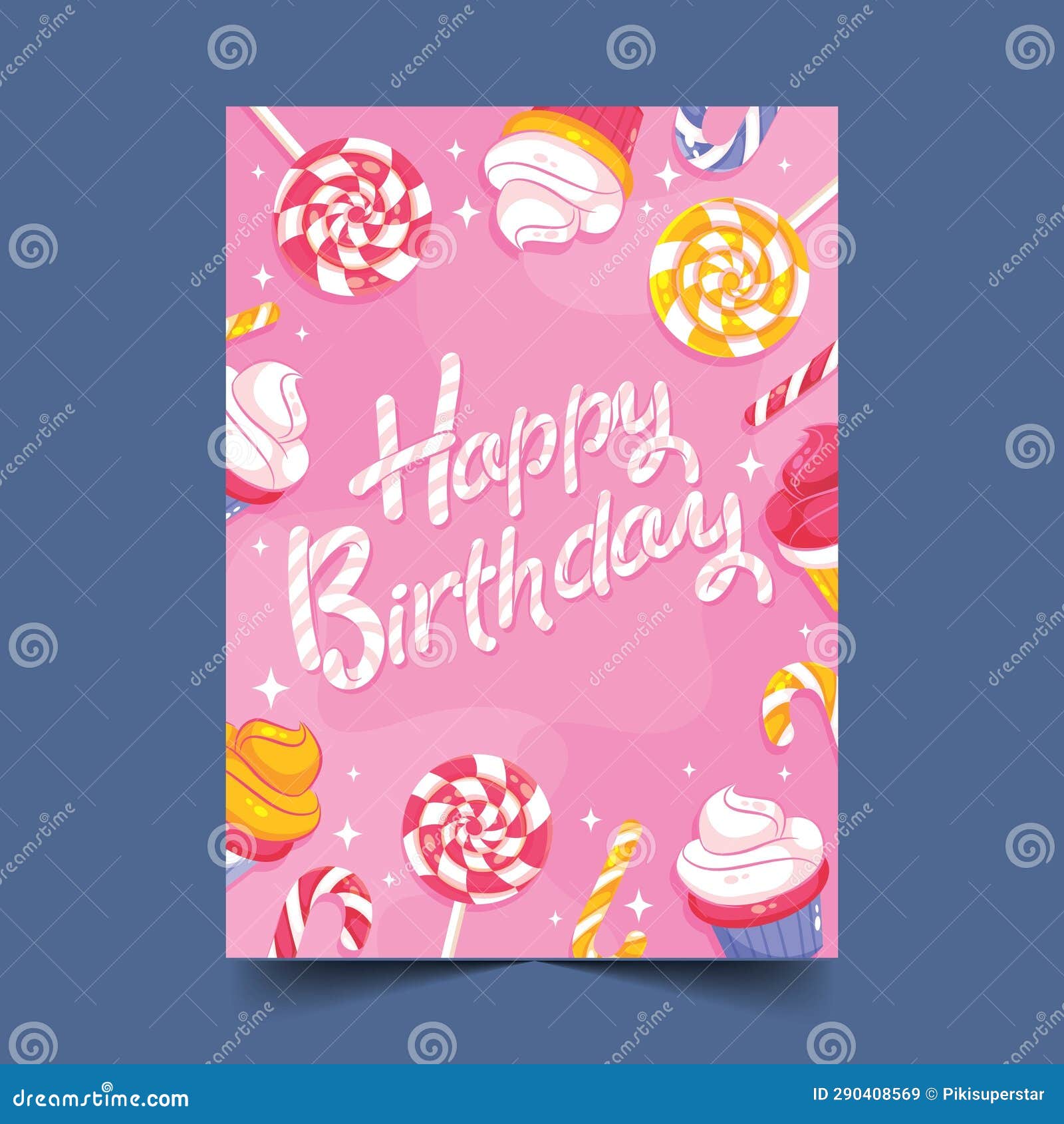 Birthday Greeting Card with Lettering Vector Design Stock Vector ...