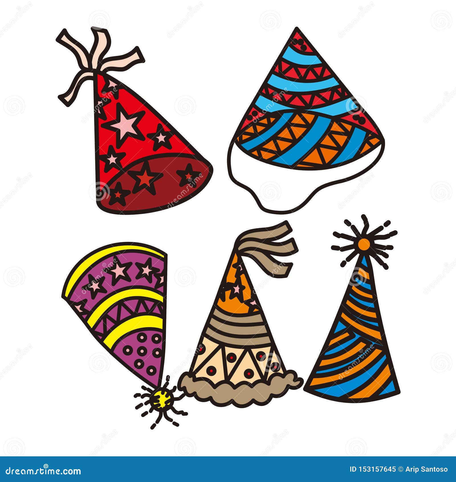 Birthday Hat Design Graphic Template Vector Stock Vector - Illustration ...