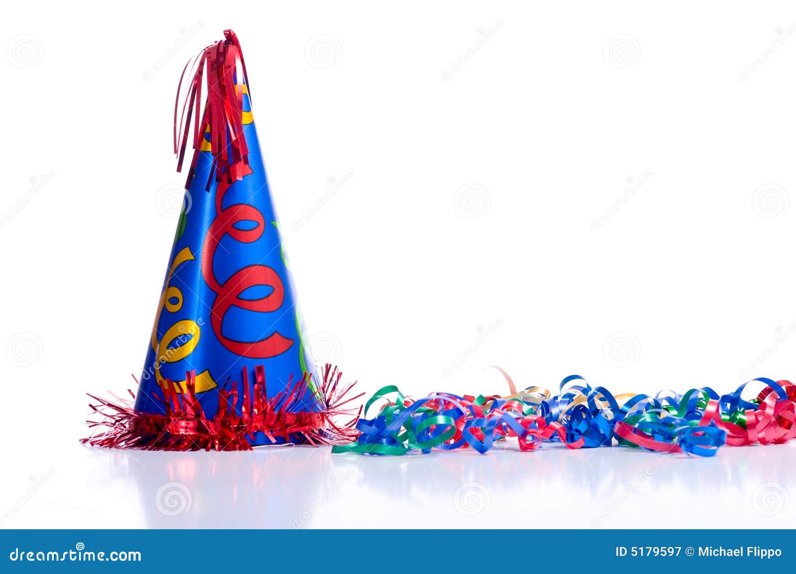 Birthday Hat and Streamers stock image. Image of yellow - 5179597