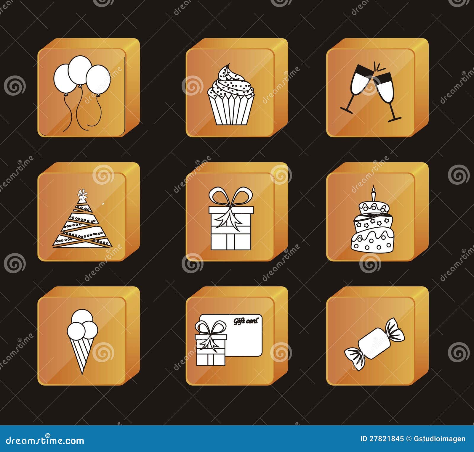Birthday icons stock illustration. Illustration of graphic - 27821845