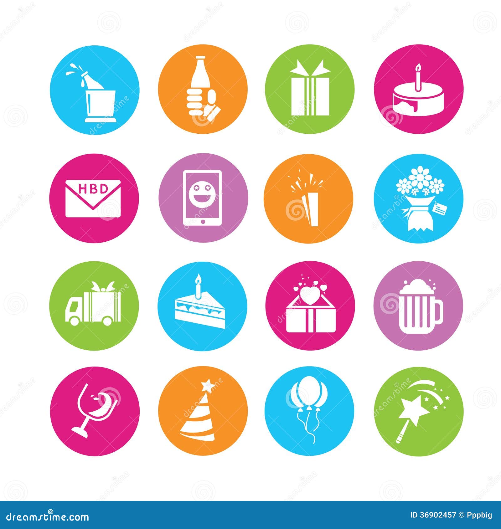 Birthday icons stock illustration. Illustration of cycle - 36902457