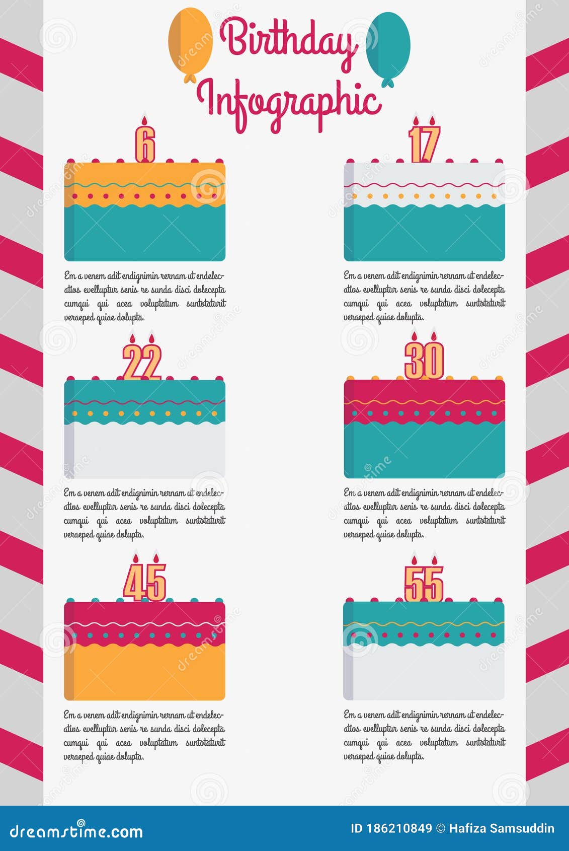Birthday Infographic. Vector Illustration Decorative Design Stock ...