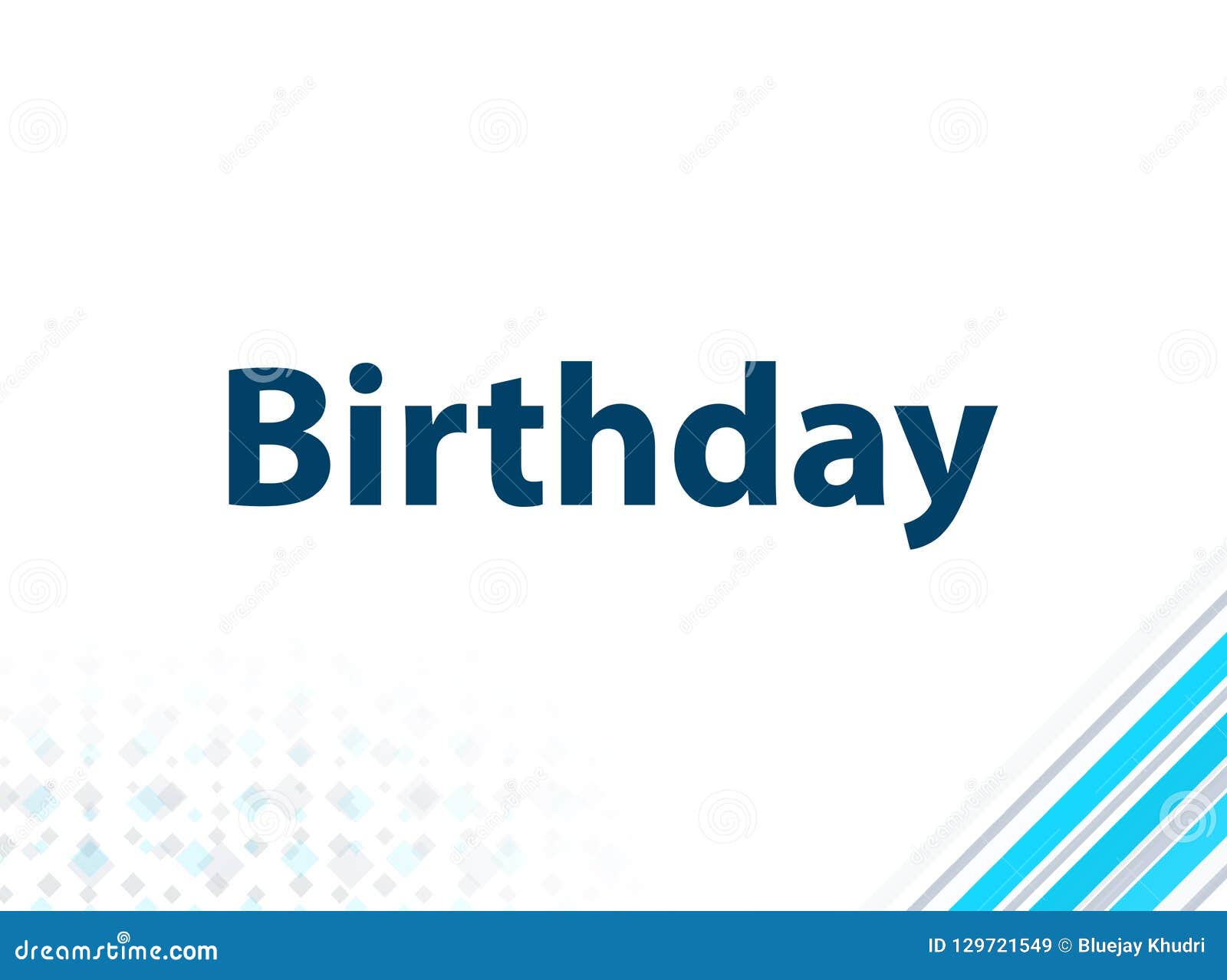 Birthday Modern Flat Design Blue Abstract Background Stock Illustration ...