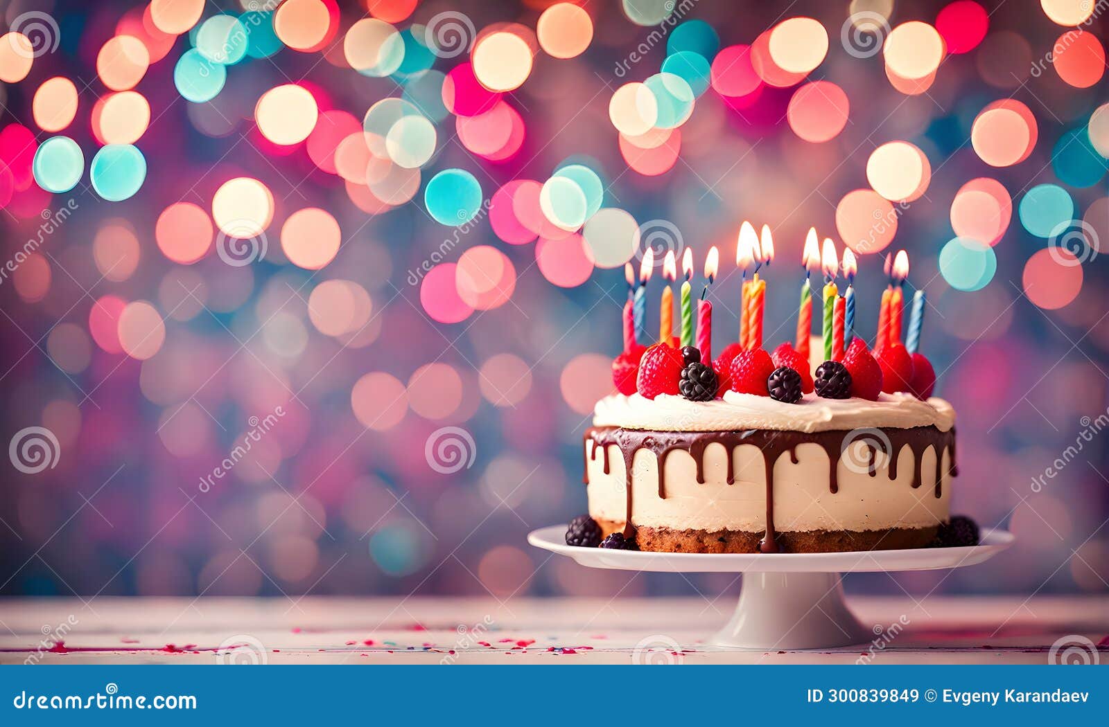 Birthday Joy: Celebratory Cake with Candles Stock Illustration ...