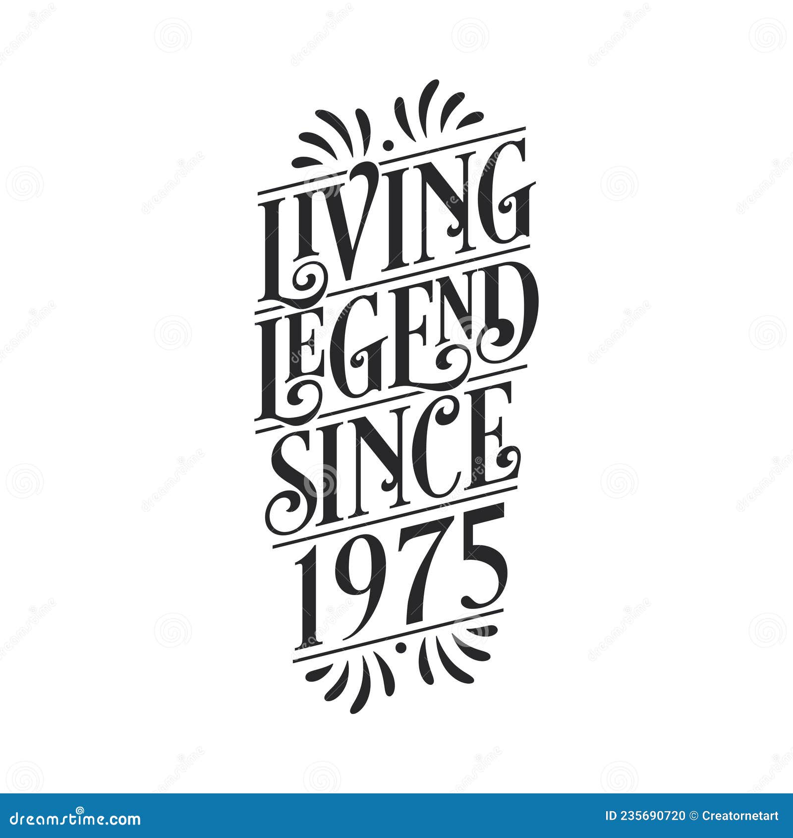1975 Birthday of Legend, Living Legend since 1975 Stock Vector ...