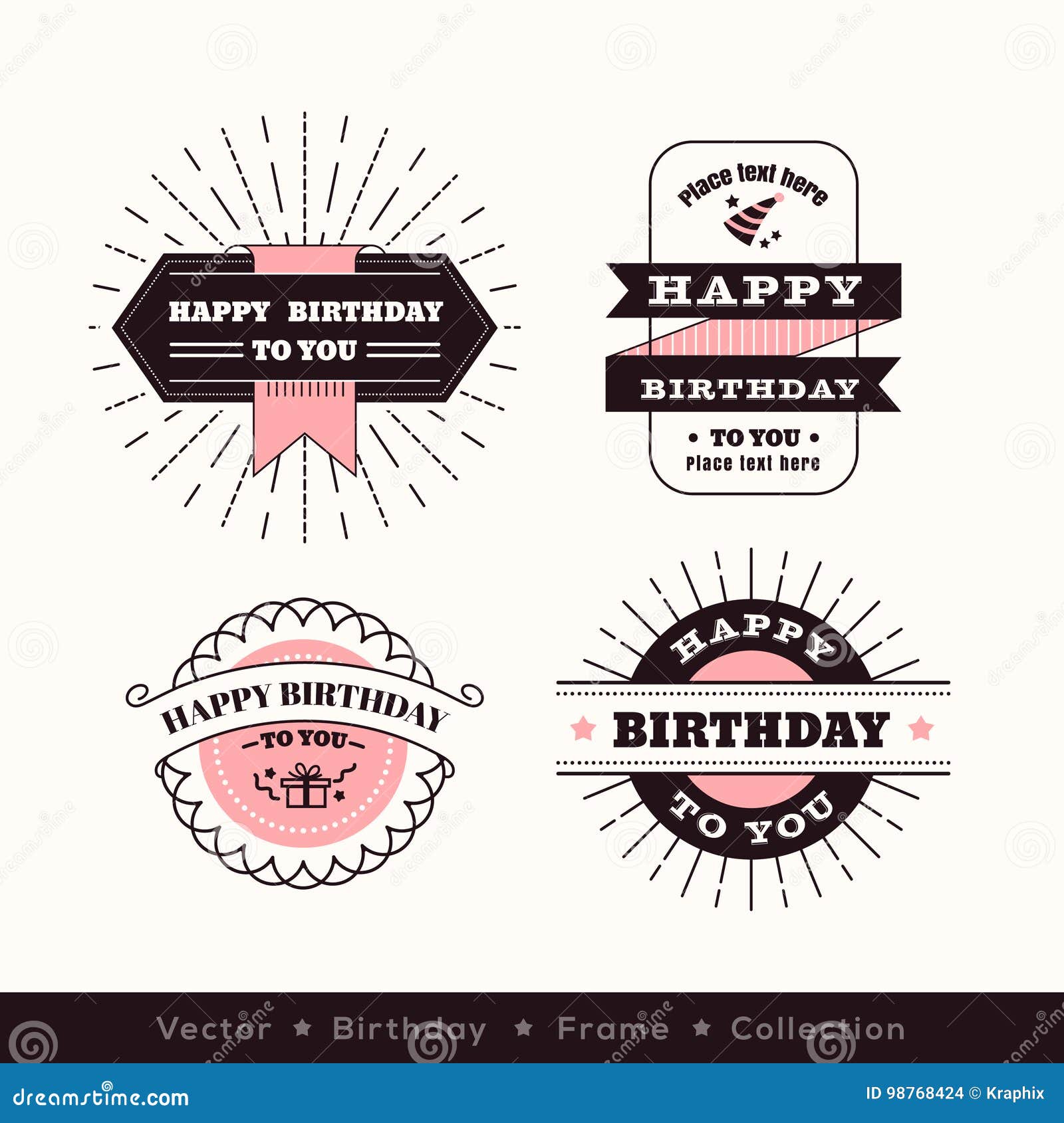 Birthday Logo Frame Design Element Stock Vector - Illustration of ...