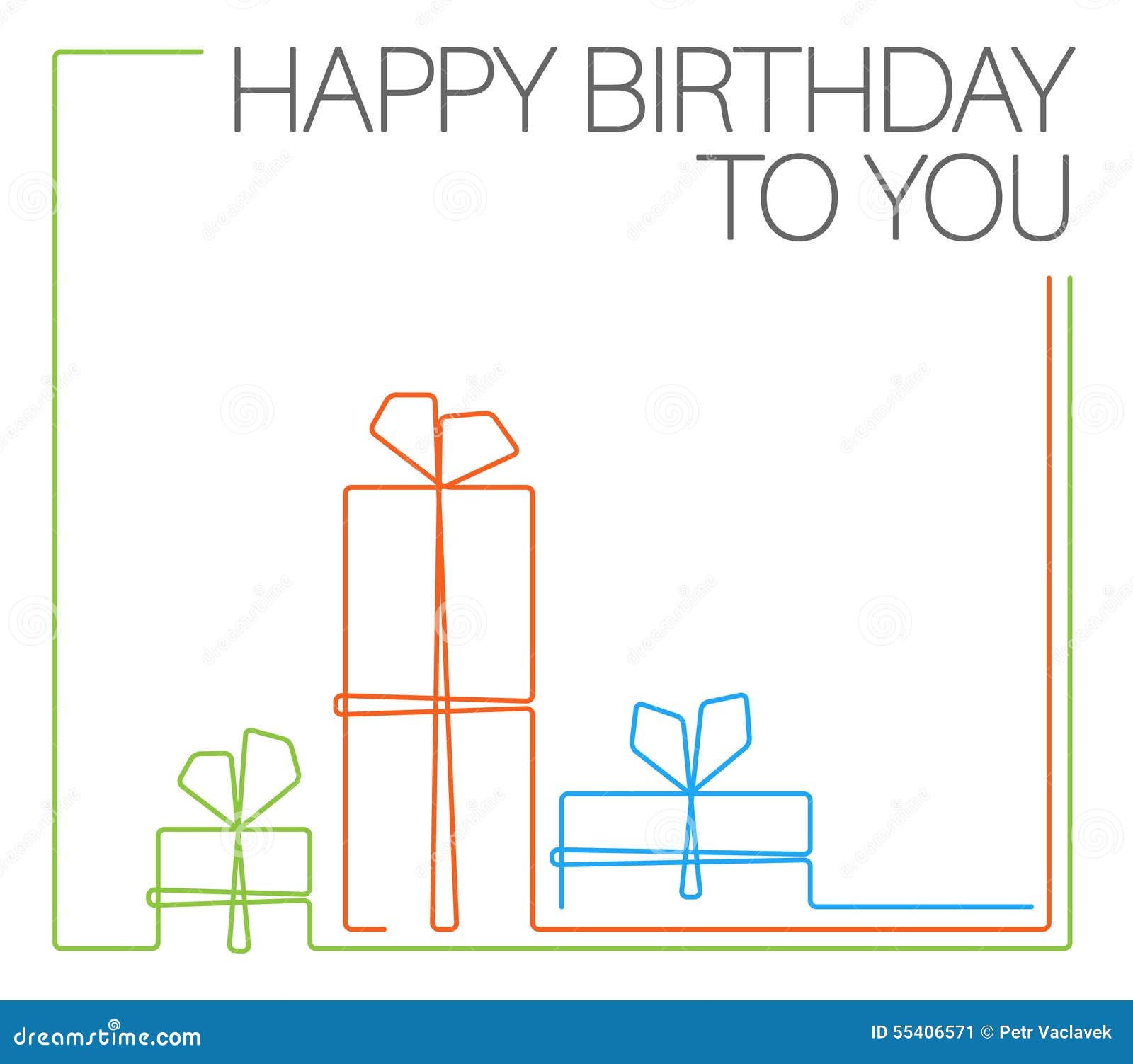 Birthday Minimalistic Card Template Stock Vector - Illustration of ...