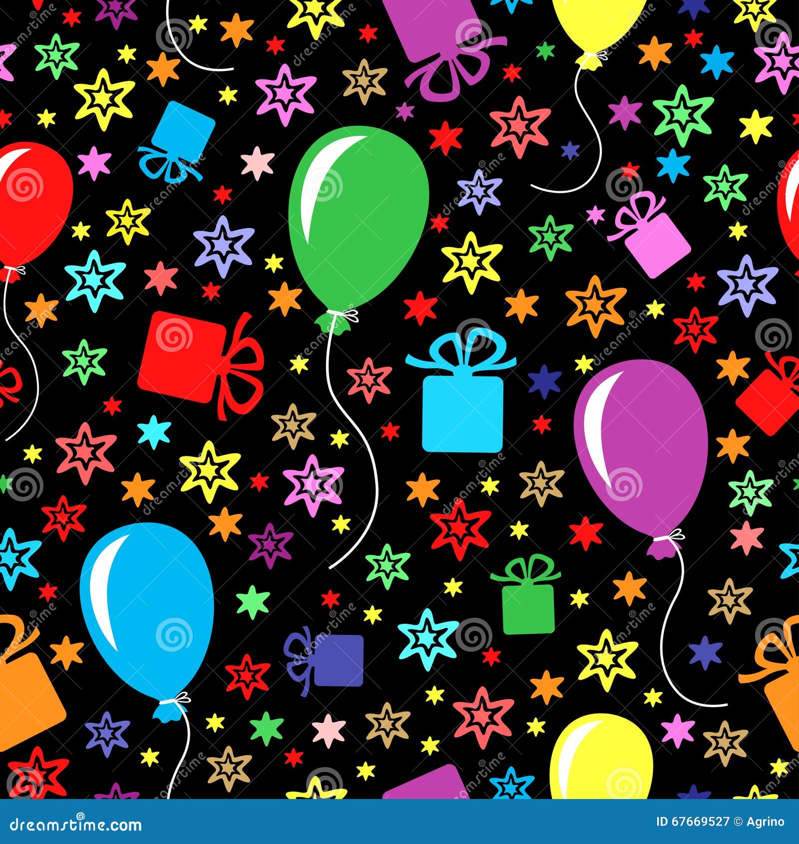 Birthday Multicolor Pattern Seamless Stock Vector - Illustration of ...
