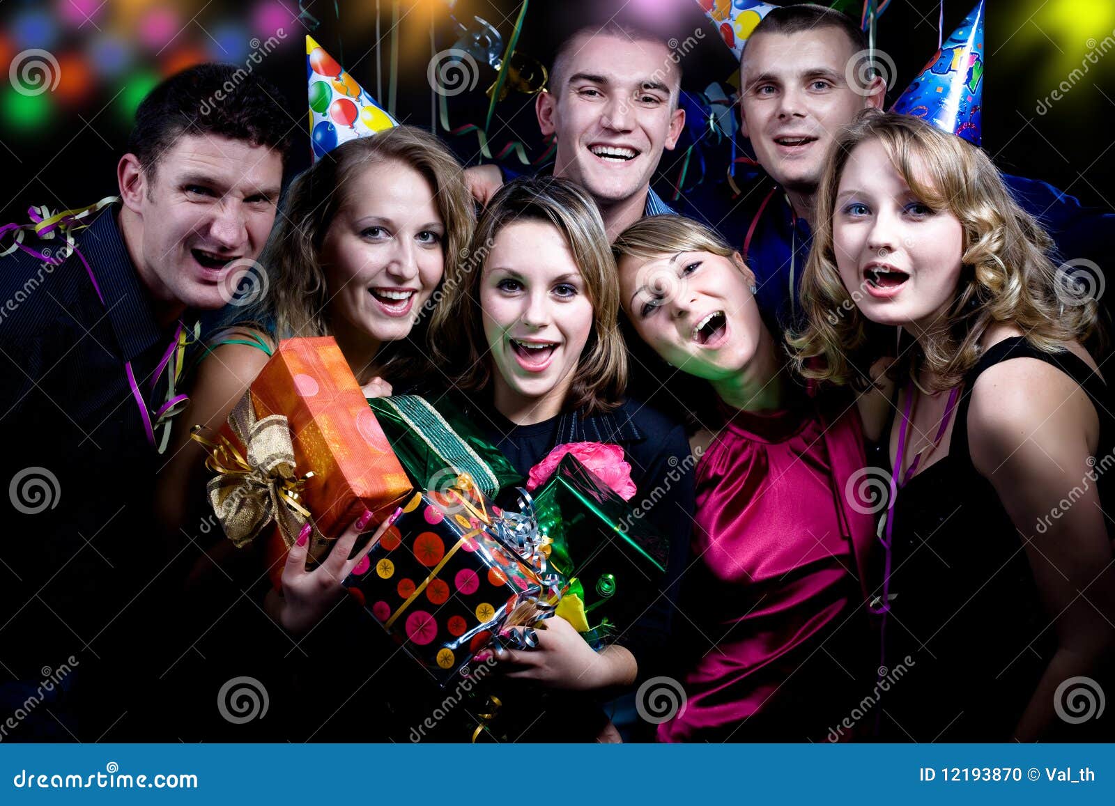 Birthday party stock photo. Image of night, food, drinking - 12193870