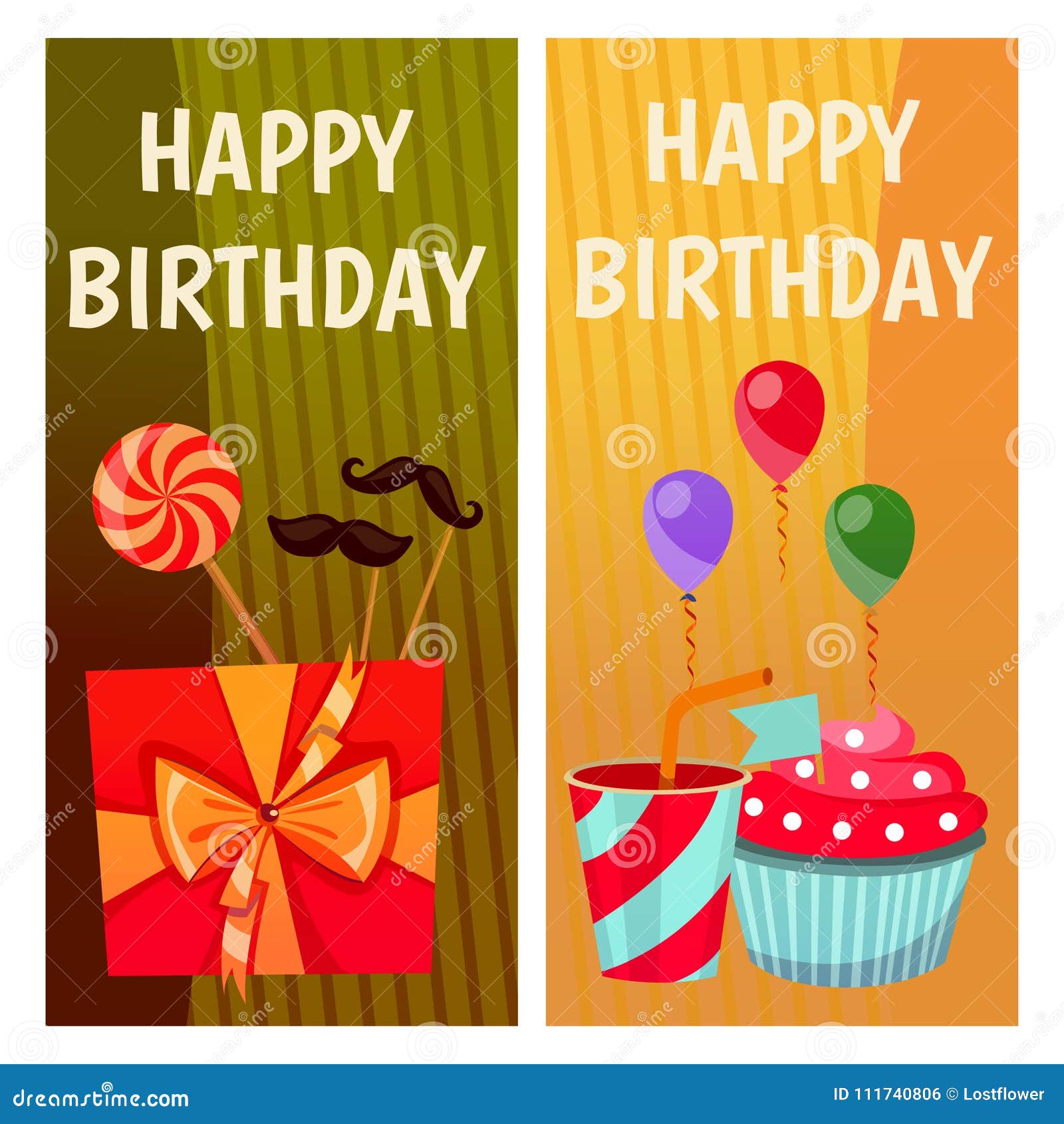 Birthday Party. Banners for Birthday Party, Cafe, Restraurant. Vector ...