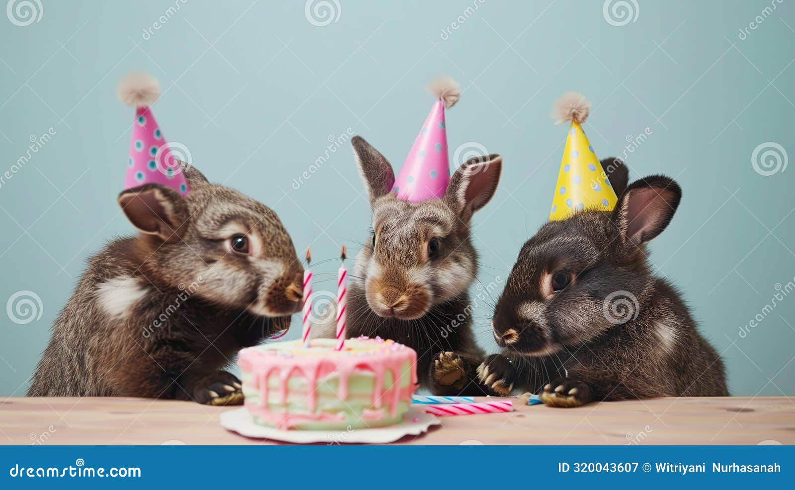 Birthday Party Bear Badger Rabbit Celebration . Generative Ai Stock ...