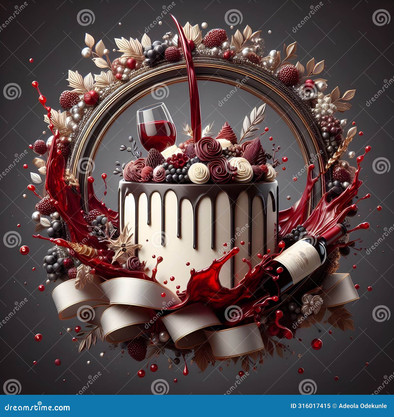 Birthday Party Cake for Design Illustration and Customization Stock ...