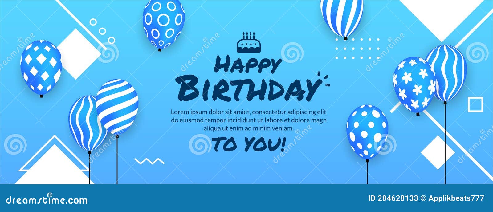 Birthday Party Celebration Banner with Copy Space for Text and Message ...