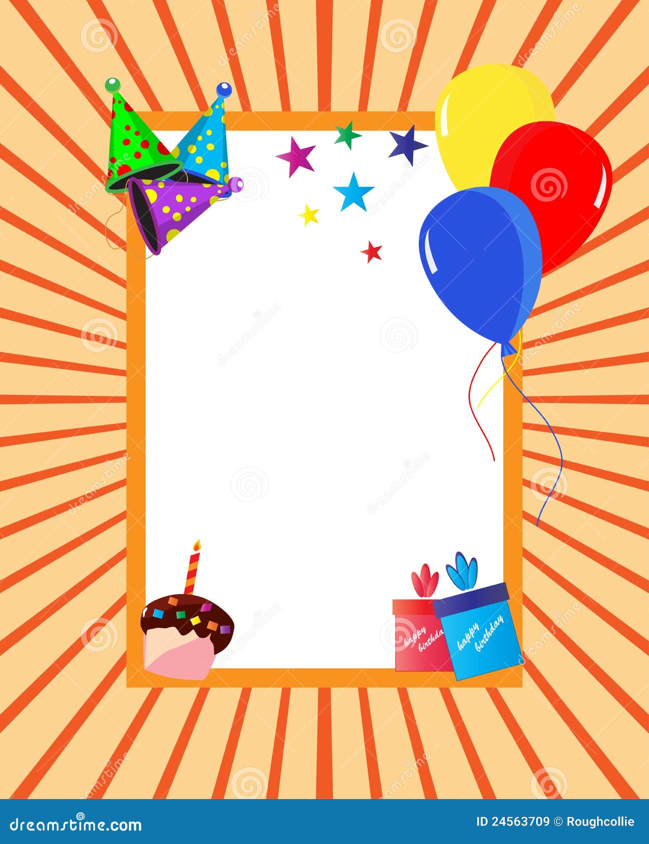 Birthday Party Celebration Frame Stock Illustration - Illustration of ...