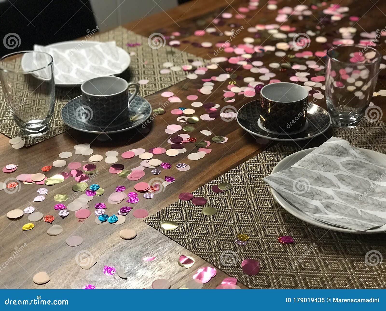 Birthday Party Celebration Glitter Table Stock Image - Image of table ...