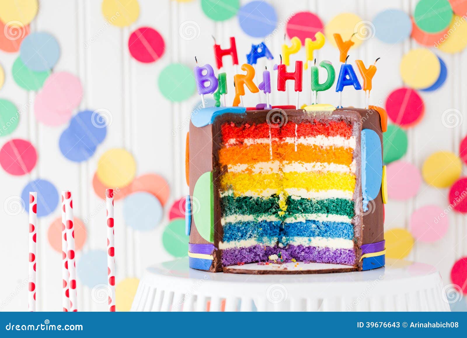 Birthday party stock image. Image of rainbow, dessert - 39676643