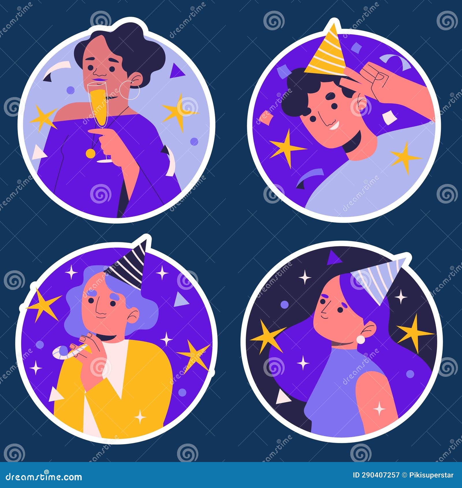 Birthday Party Elements Set Vector Design Illustration Stock Vector ...