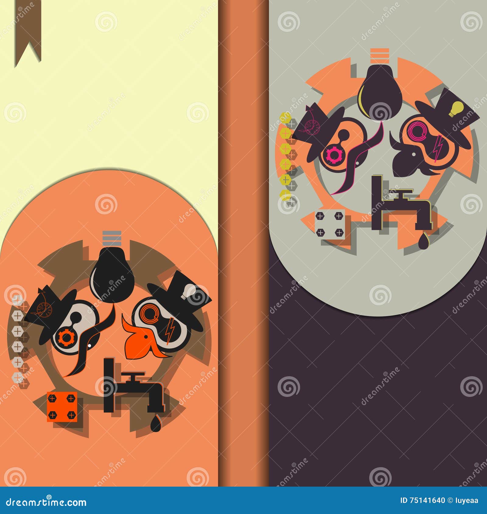 Birthday Party Emblem. Vector Stock Illustration - Illustration of ...