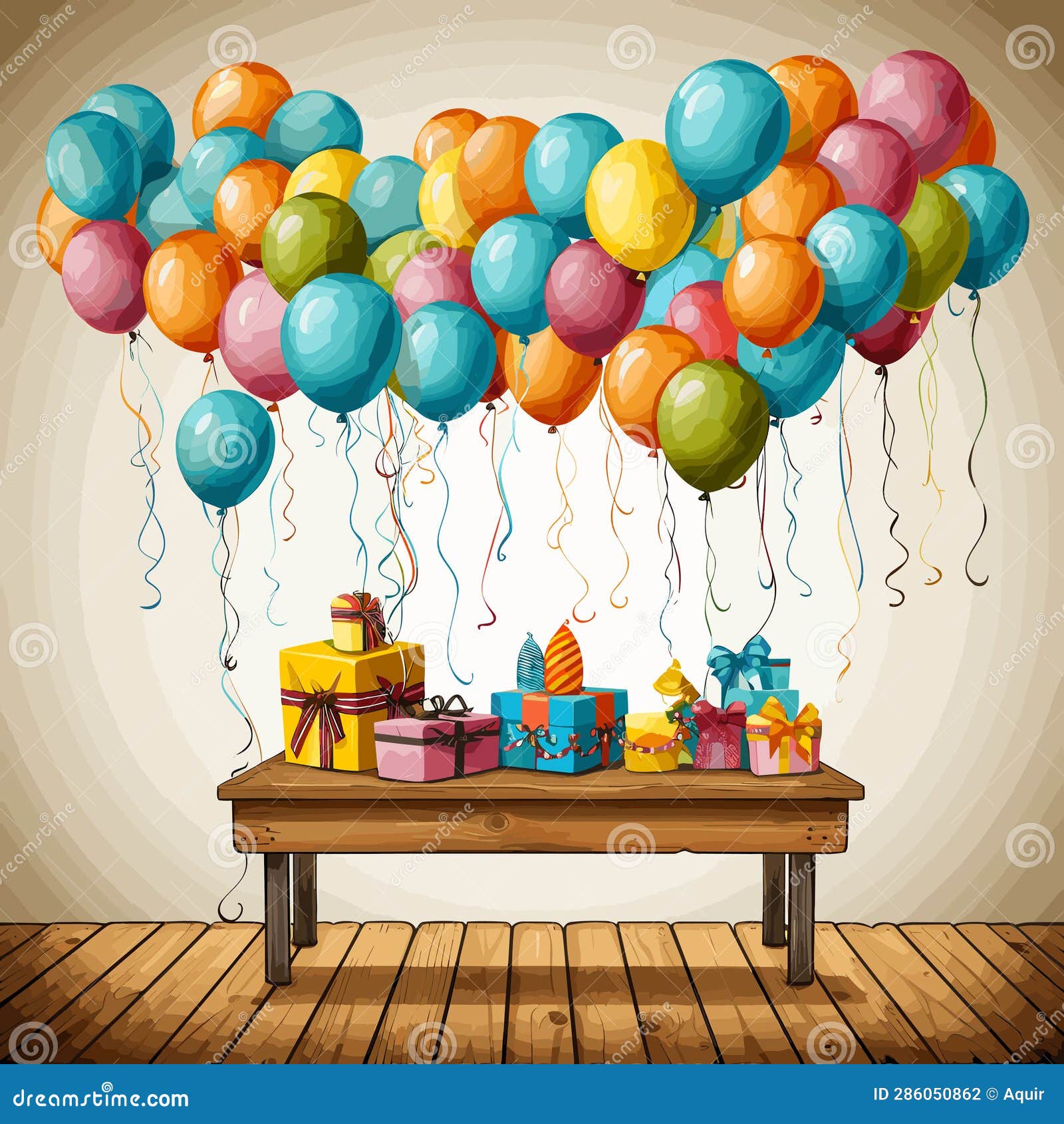 Birthday Party Hand-drawn Comic Illustration. Birthday Party. Vector ...