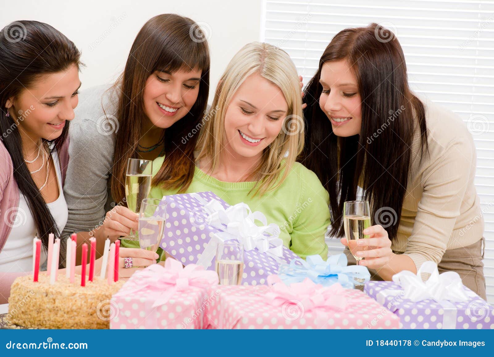 Birthday Party - Happy Woman Getting Present Stock Photo - Image of ...