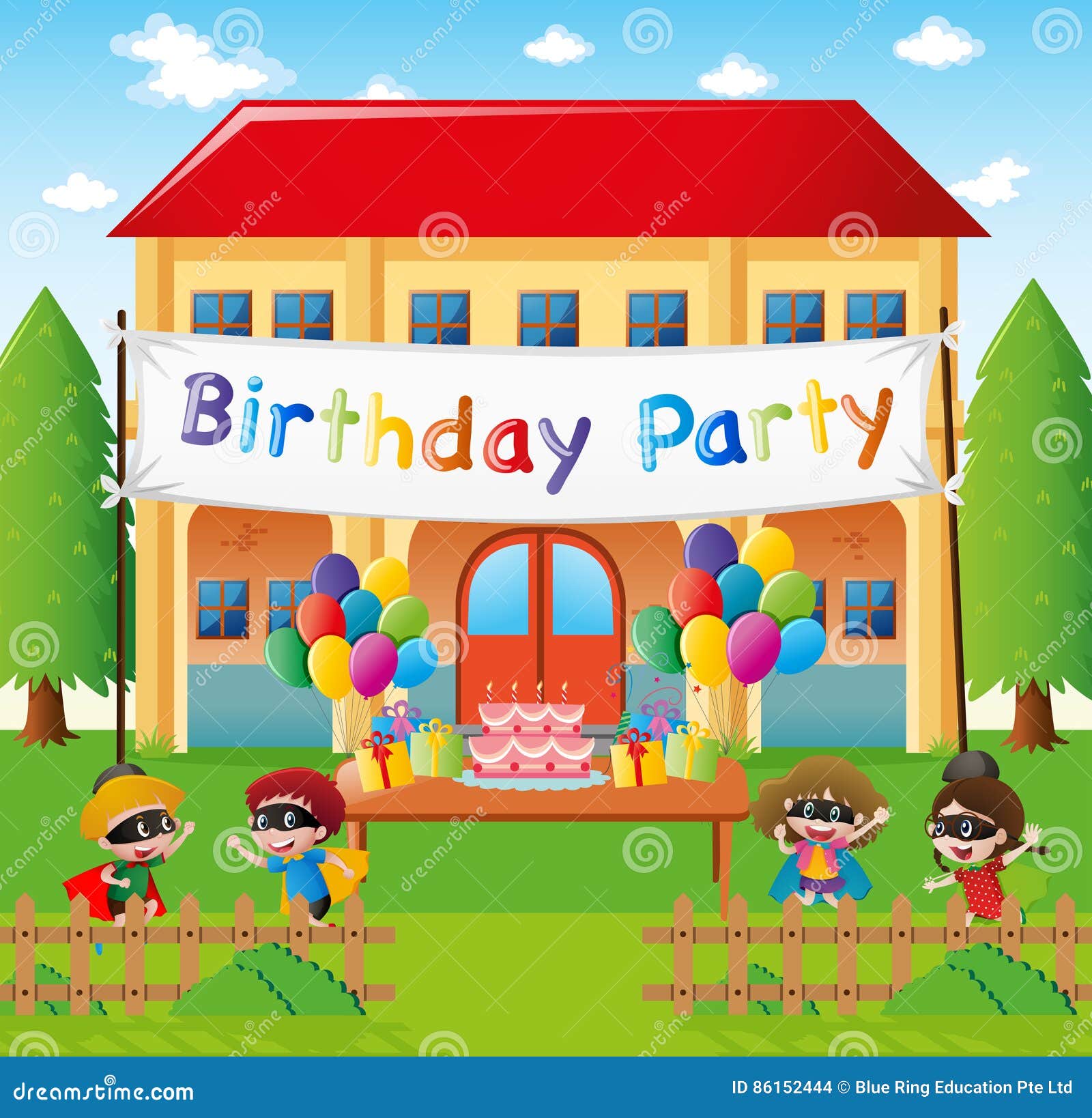 Birthday party at home stock vector. Illustration of pupil - 86152444