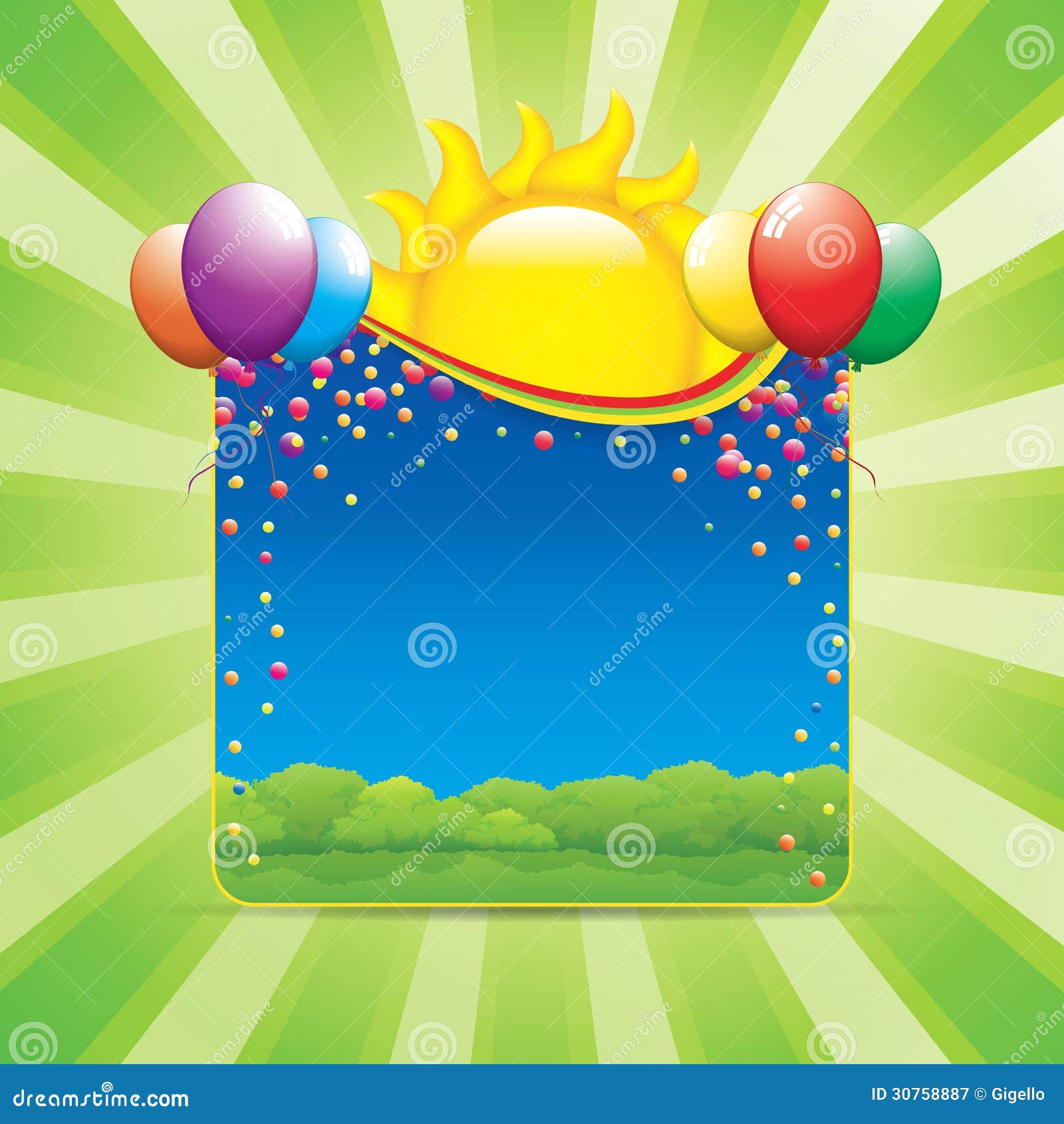Birthday party in nature stock vector. Illustration of celebration ...