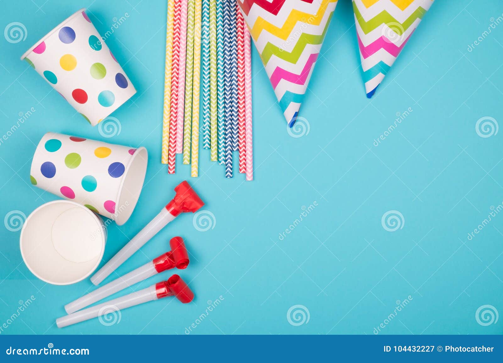 Birthday party objects stock image. Image of candle - 104432227