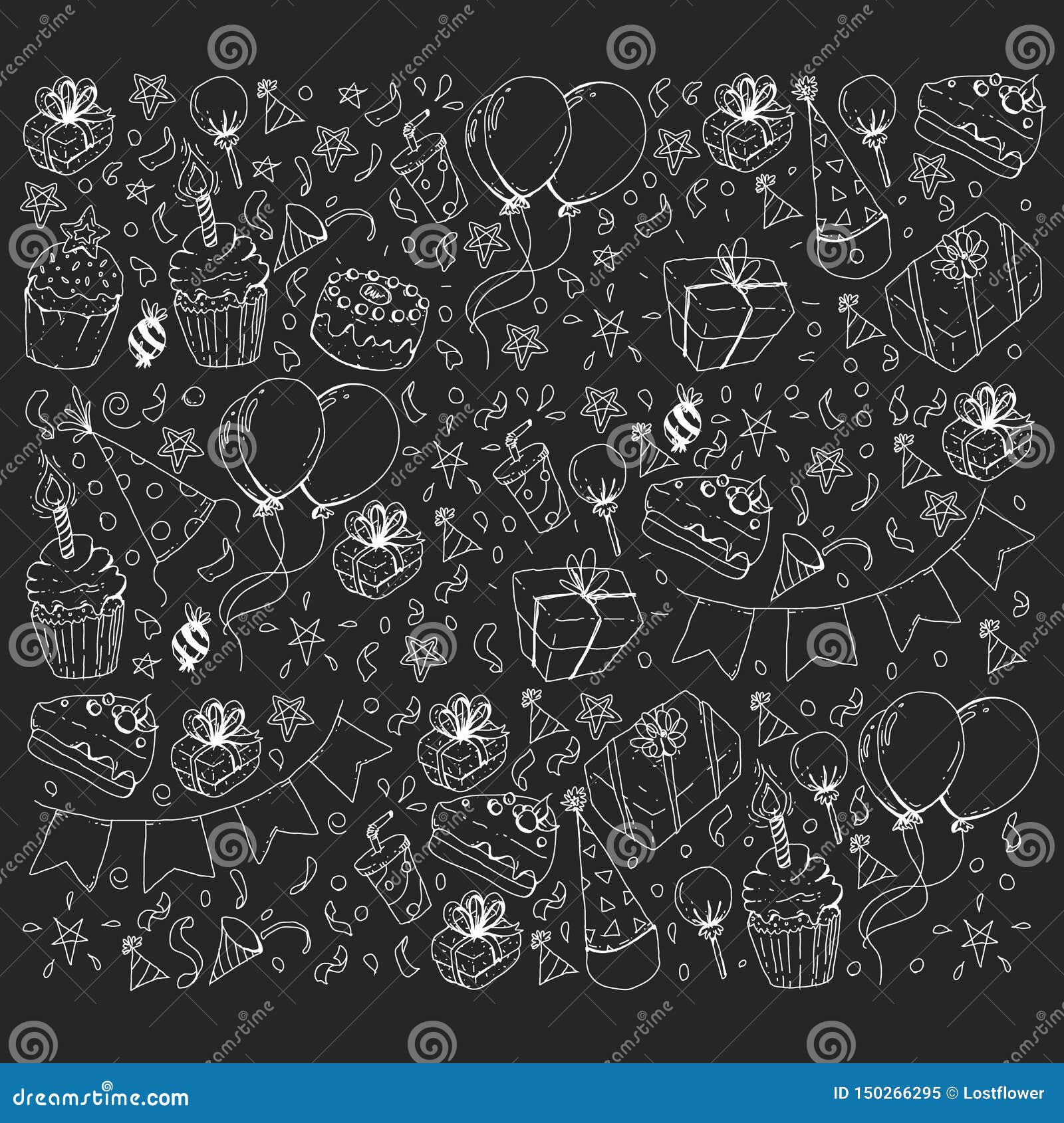 Birthday Party. Pattern for Invitations, Banners, Templates Stock ...