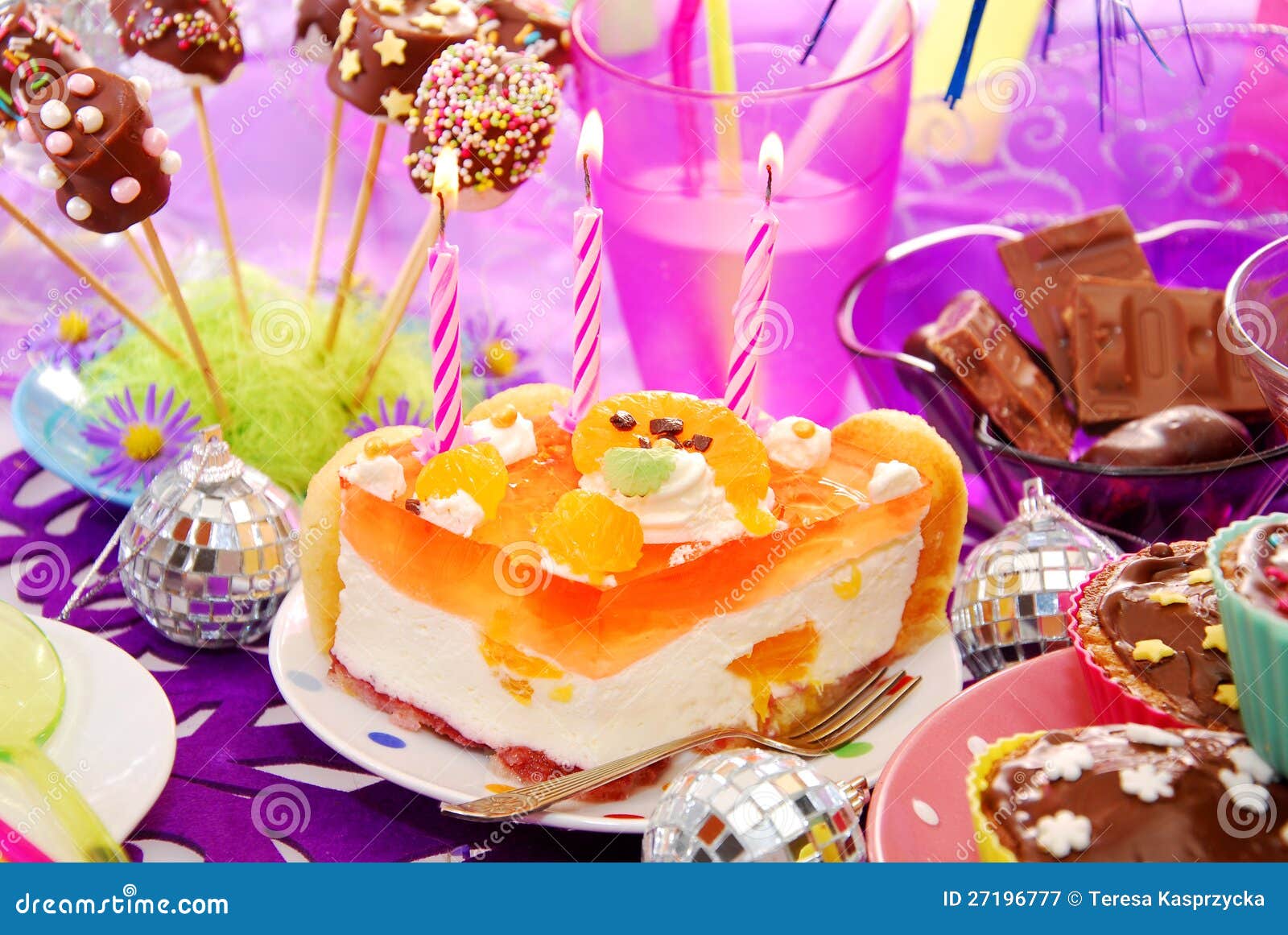 Birthday Party Table with Sweets for Child Stock Image - Image of baked ...