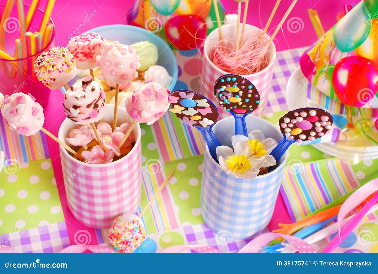 Birthday Party Table with Sweets for Kids Stock Image - Image of ...