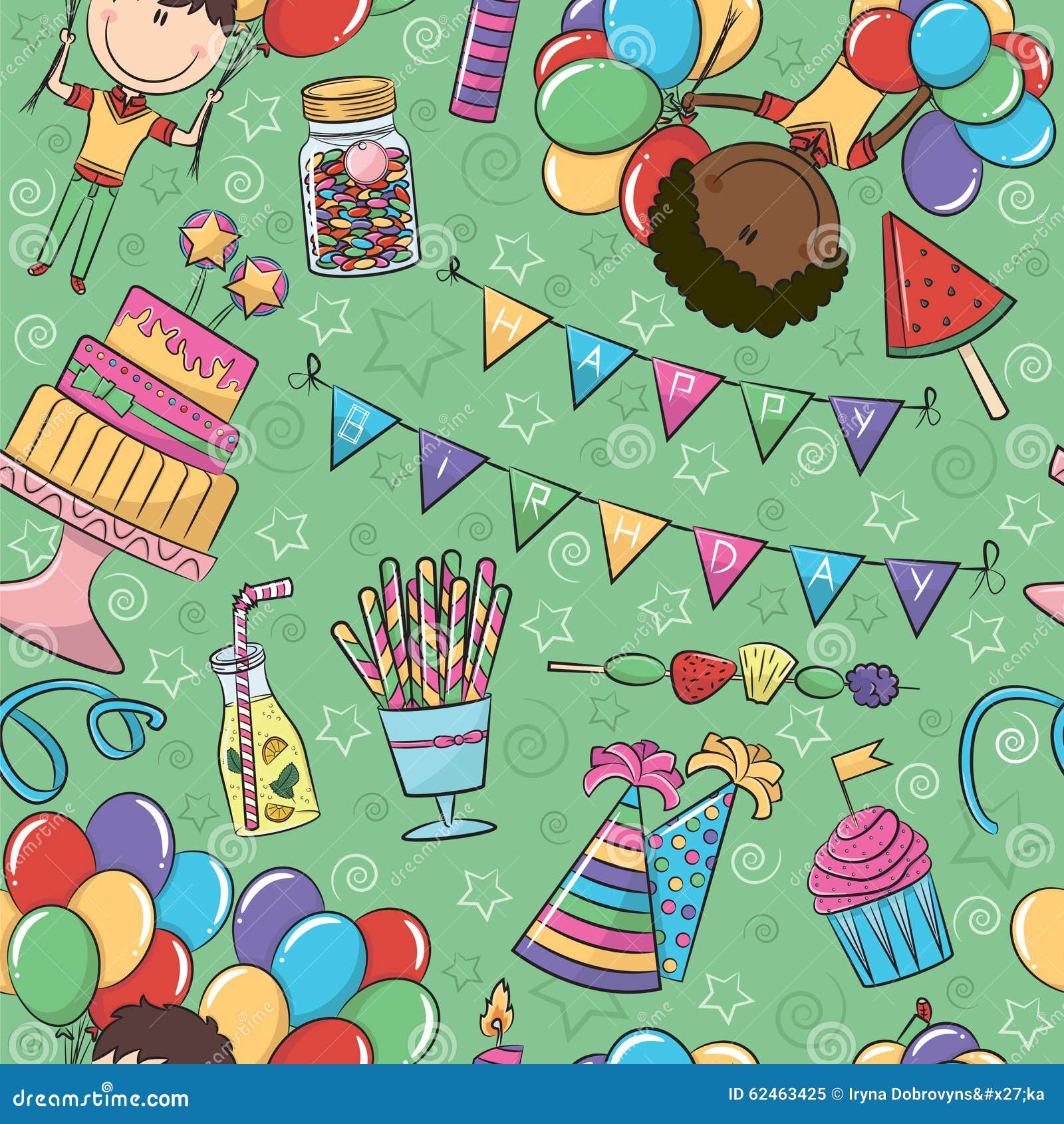 Birthday Pattern stock vector. Illustration of candy - 62463425