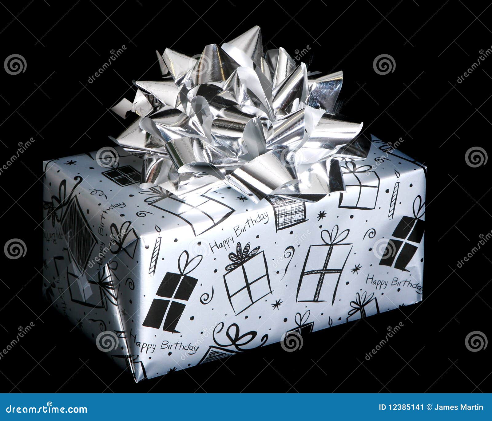 Birthday Presents on a Black Background Stock Image - Image of ribbon ...