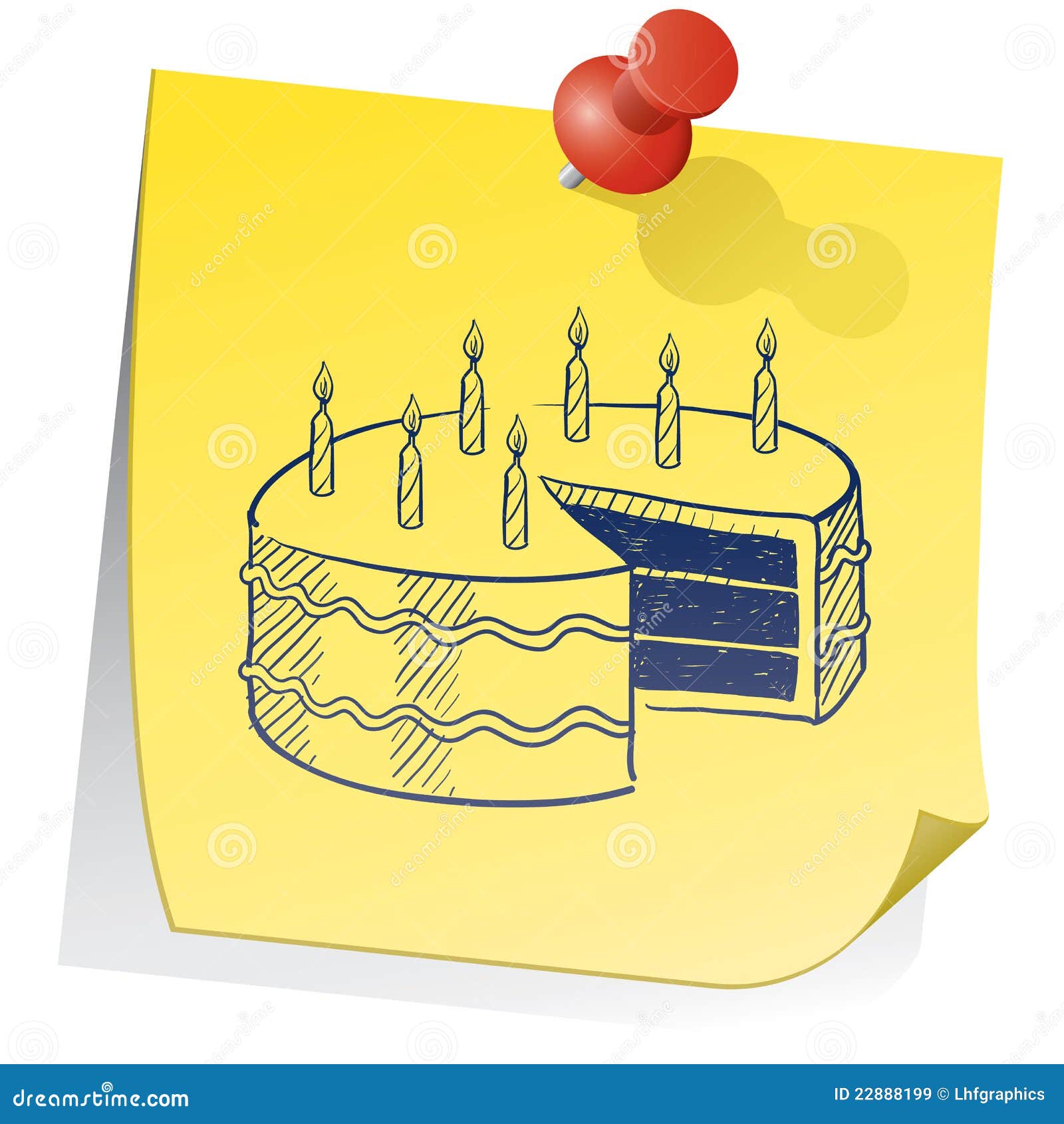 Birthday Reminder Sticky Note Stock Illustration - Illustration of ...