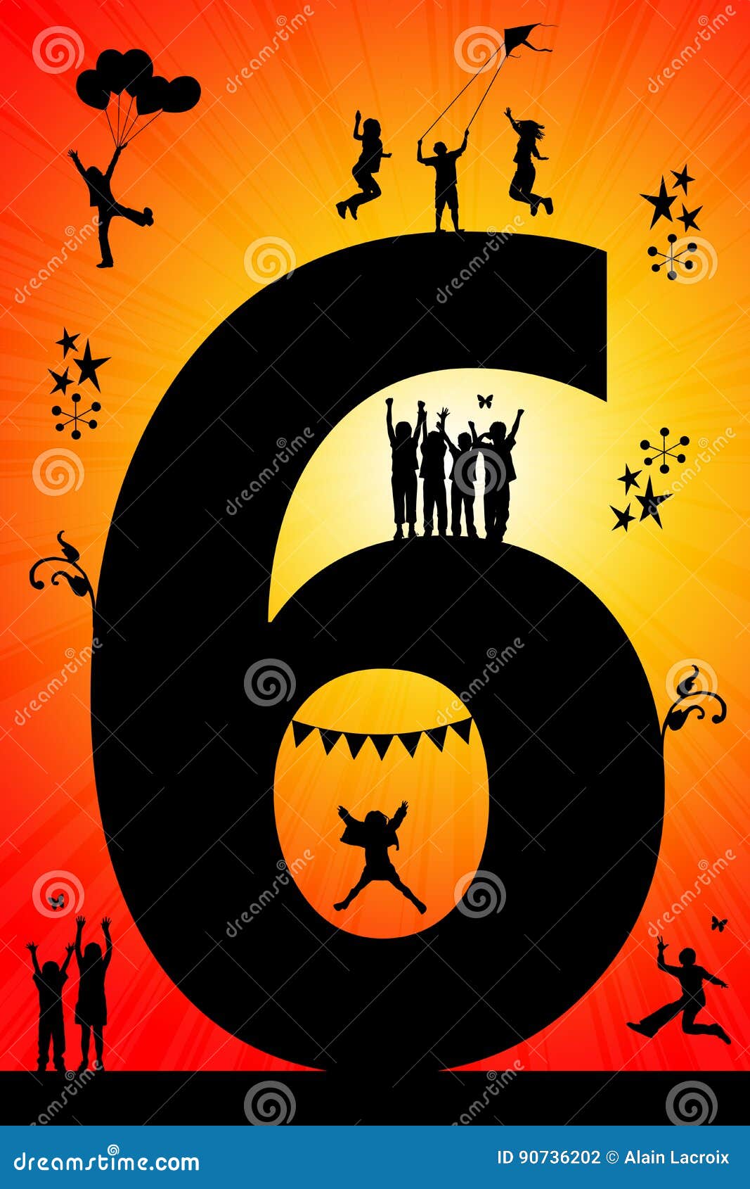 Birthday six stock illustration. Illustration of party - 90736202