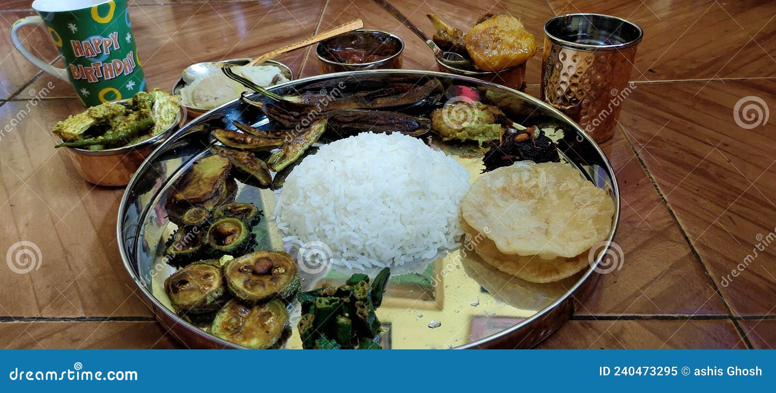 Bengali Thali Rice Payes Mutton Curry Stock Photography | CartoonDealer ...