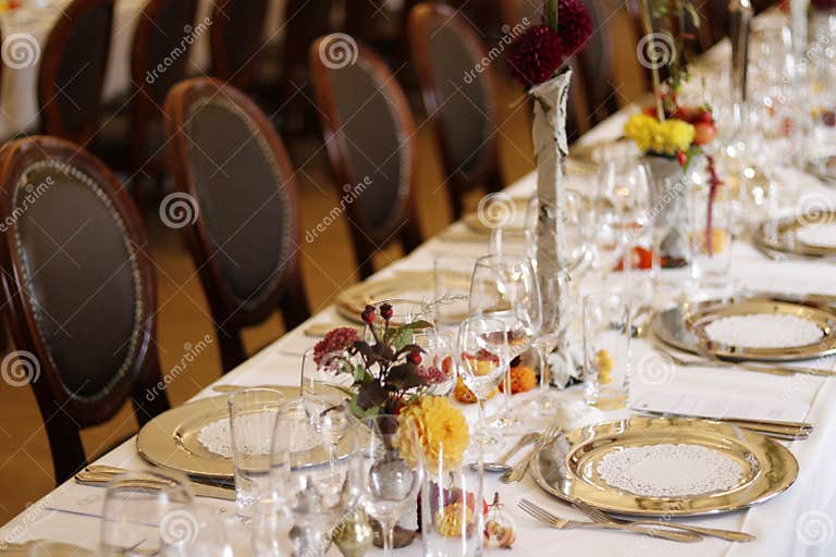 Birthday Table Setup for the Big Party Stock Photo - Image of people ...