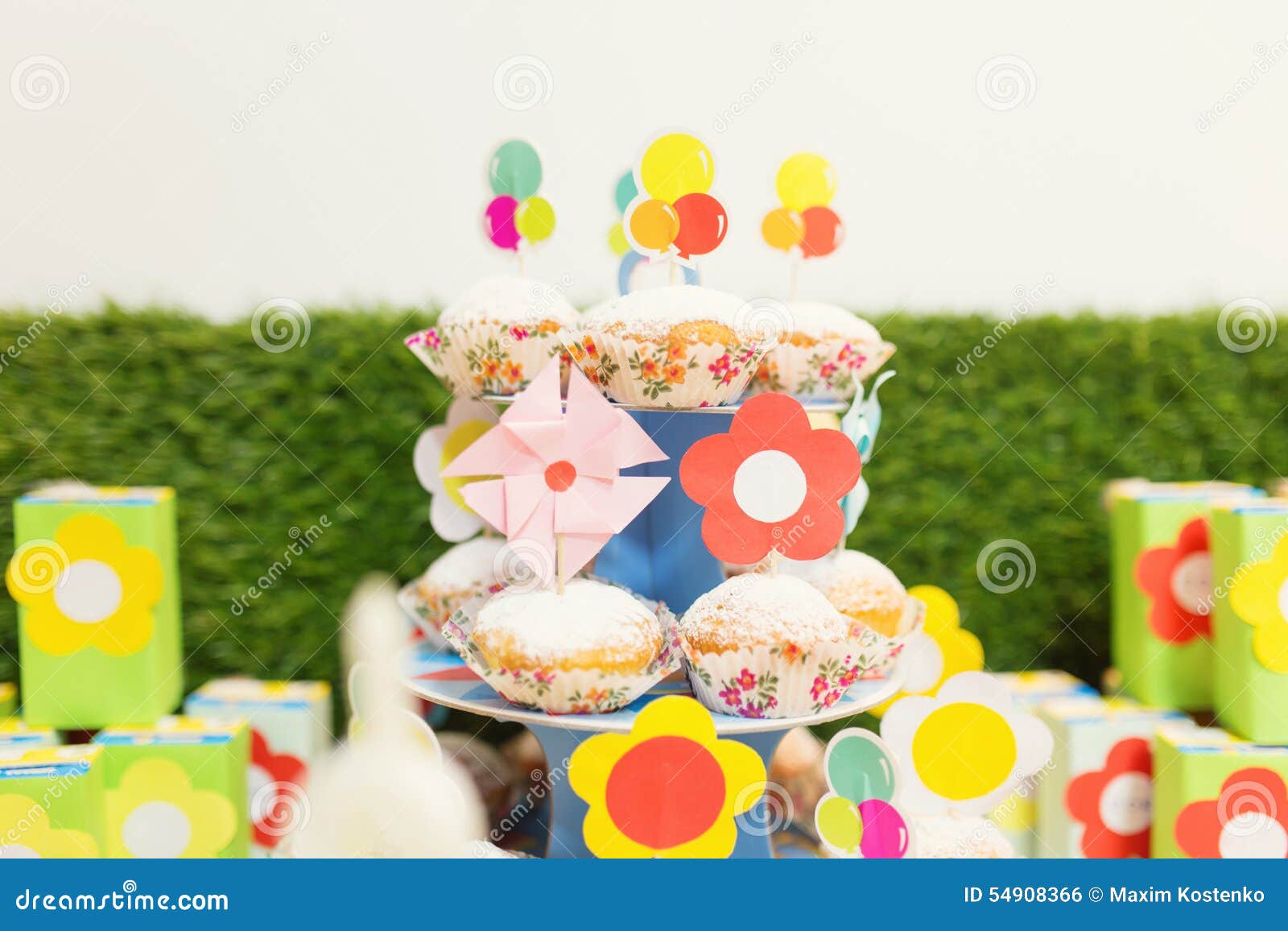 Birthday table with sweets stock photo. Image of color - 54908366