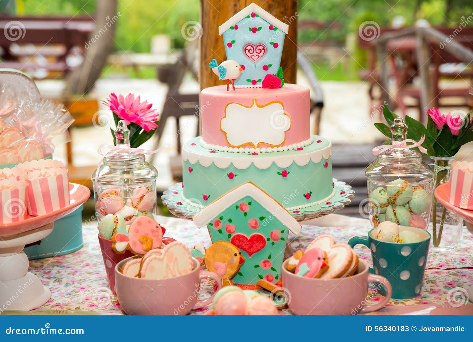Birthday Table with Sweets for Children Party Stock Image - Image of ...