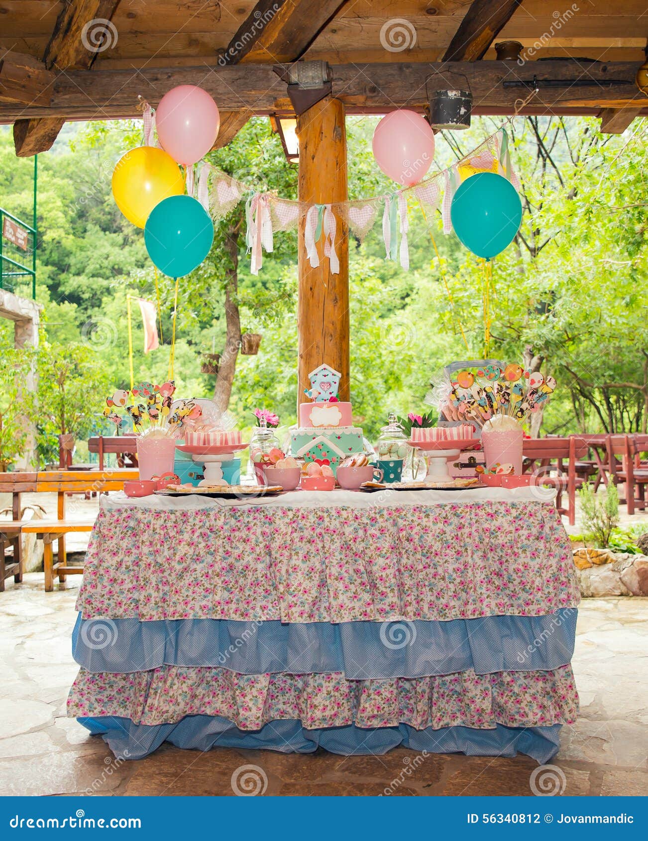 Table With Sweets, Buffet With Cupcakes, Candies. Candy Bar, A Table ...
