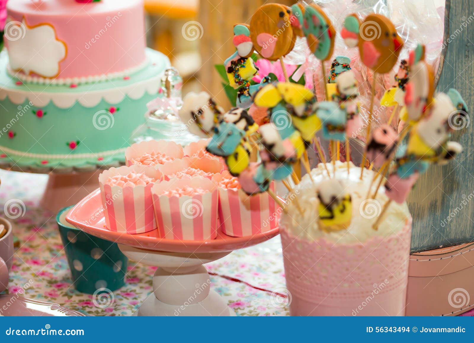 Birthday Table with Sweets for Children Party Stock Photo - Image of ...