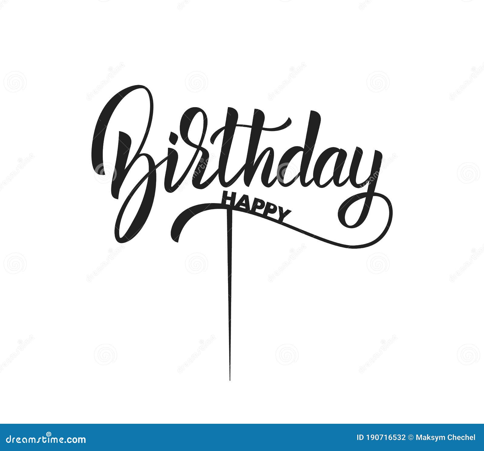 Birthday Topper. Happy Birthday Template For Laser Cutting Vector ...