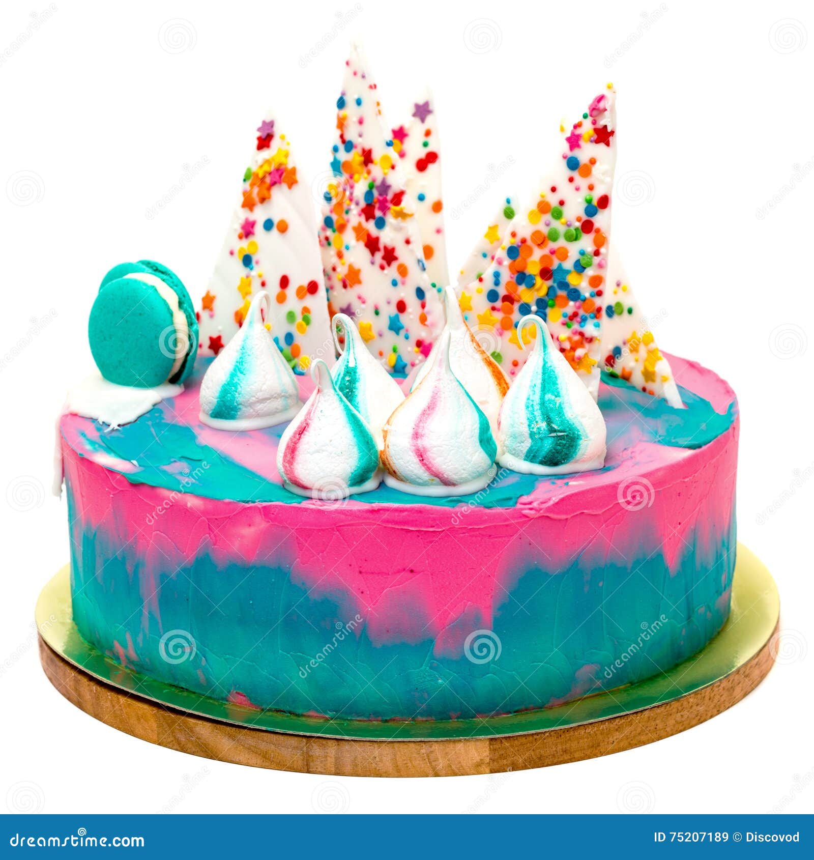 Birthday Vibrant Cake with Colorful Sprinkles Stock Image - Image of ...
