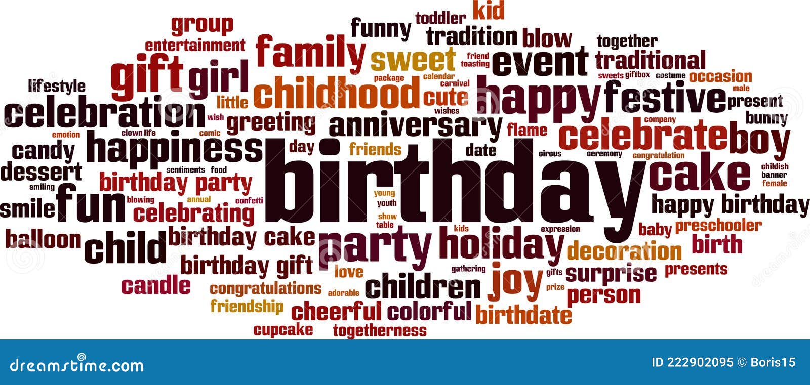 Birthday word cloud stock vector. Illustration of celebration - 222902095