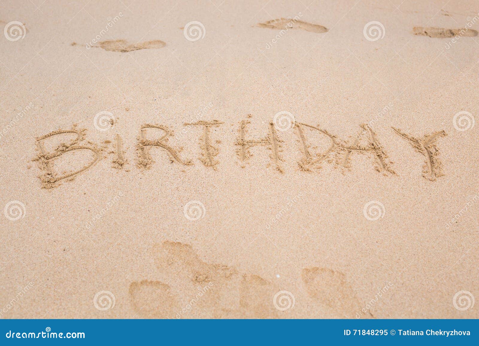 Birthday Written On The Sand Beach Stock Image Image Of Message