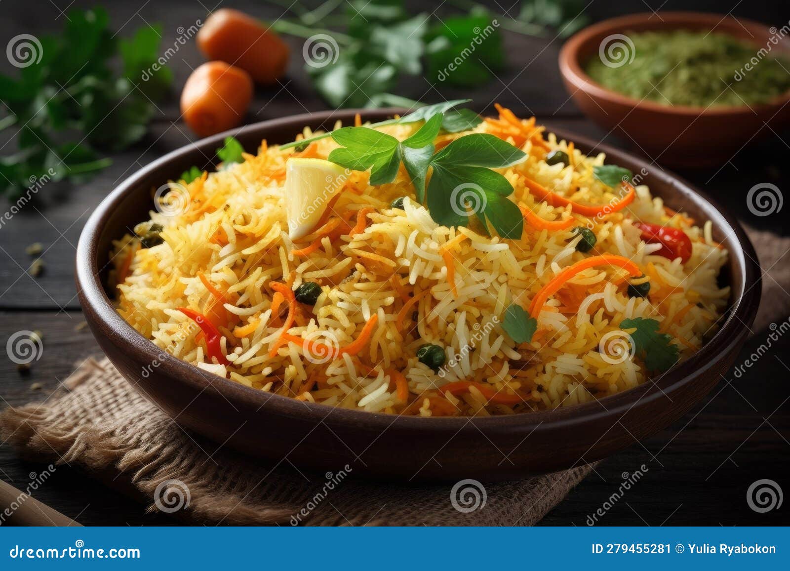 Biryani Rice Meal. Generate AI Stock Illustration - Illustration of ...