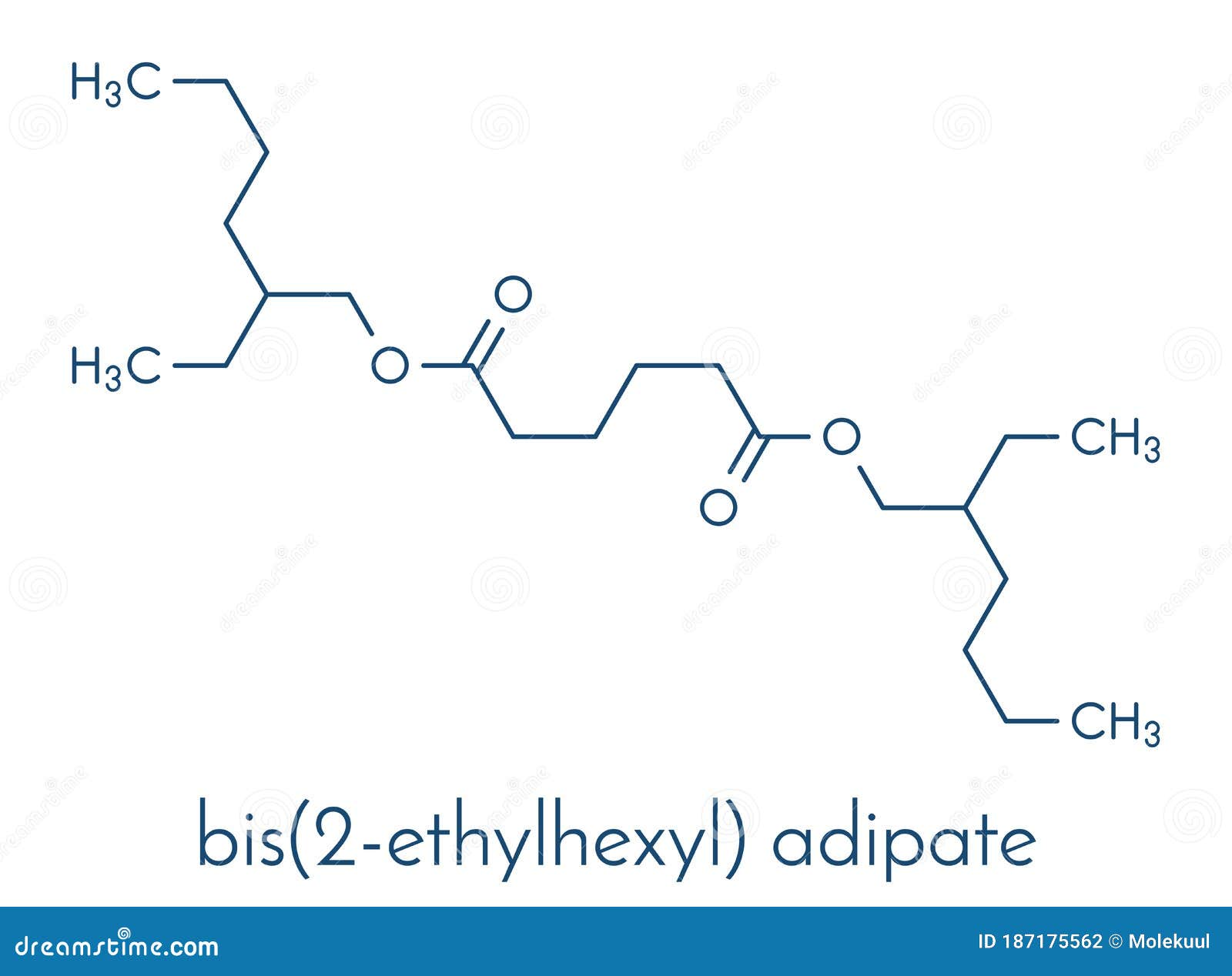 Bis2-ethylhexyl Adipate DEHA, Diisooctyl Adipate Plasticizer Molecule ...