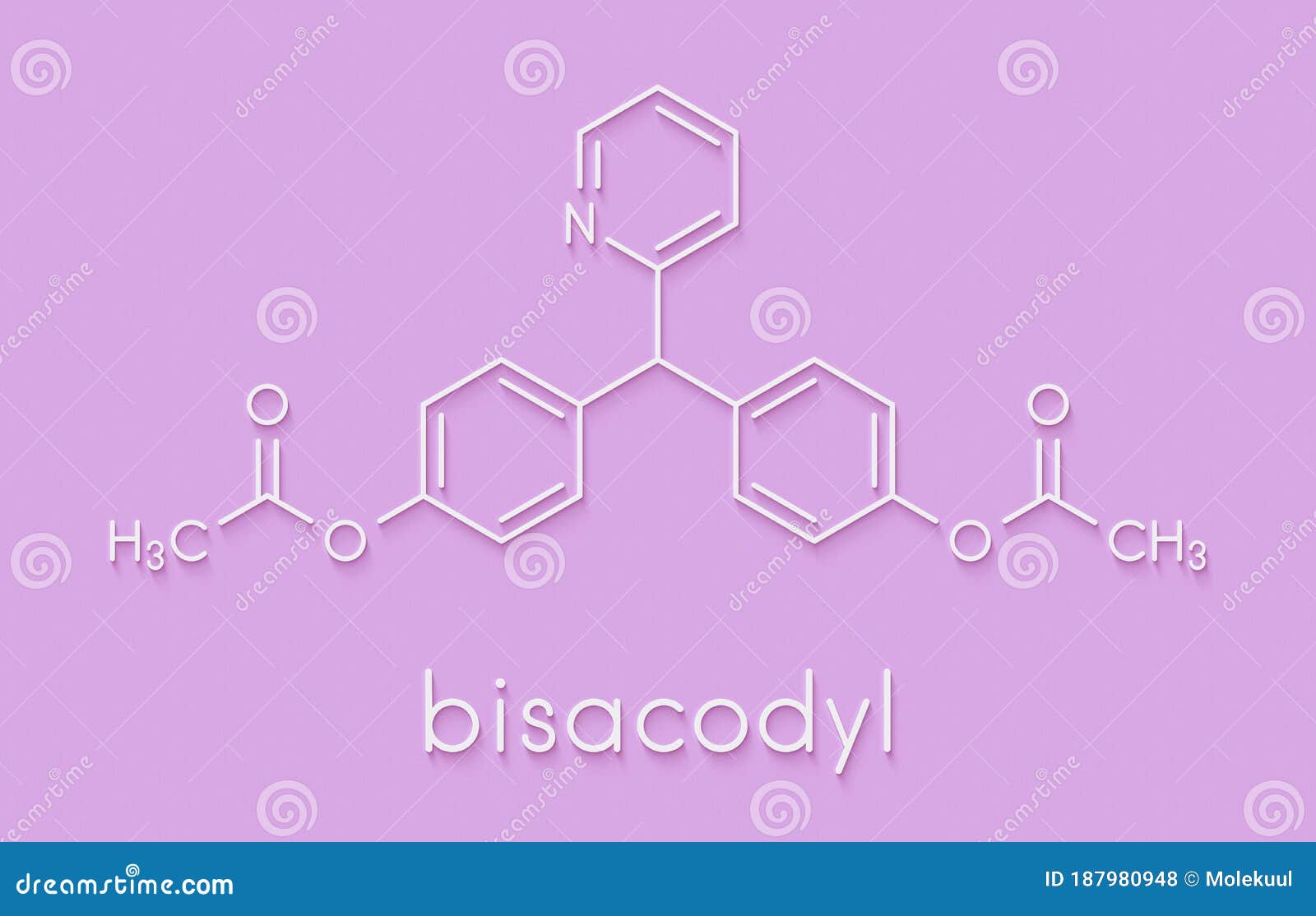 Bisacodyl Laxative Drug Molecule. Skeletal Formula. Stock Illustration ...