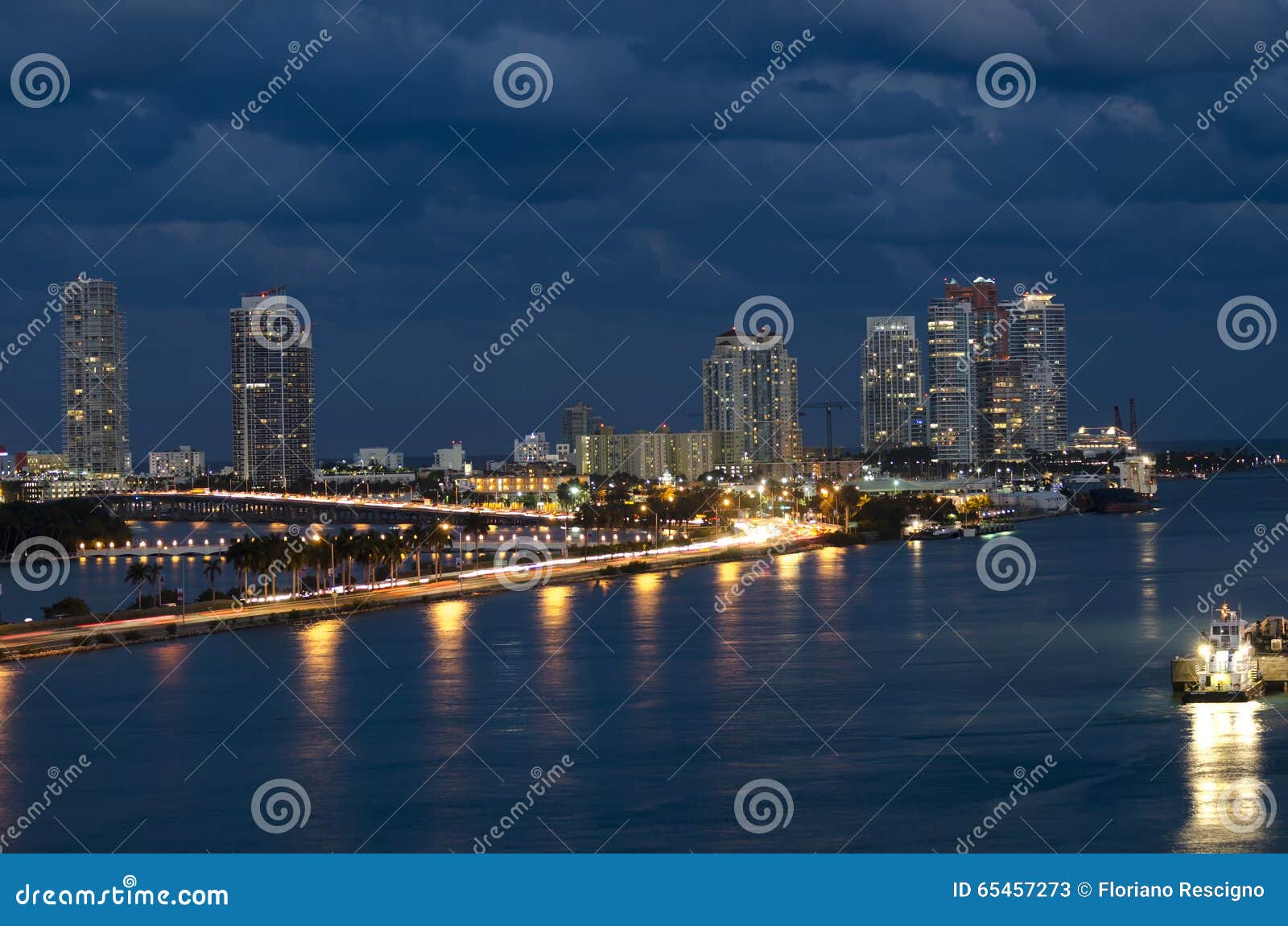 Biscayne Bay in Miami Florida Stock Image - Image of florida, buildings ...